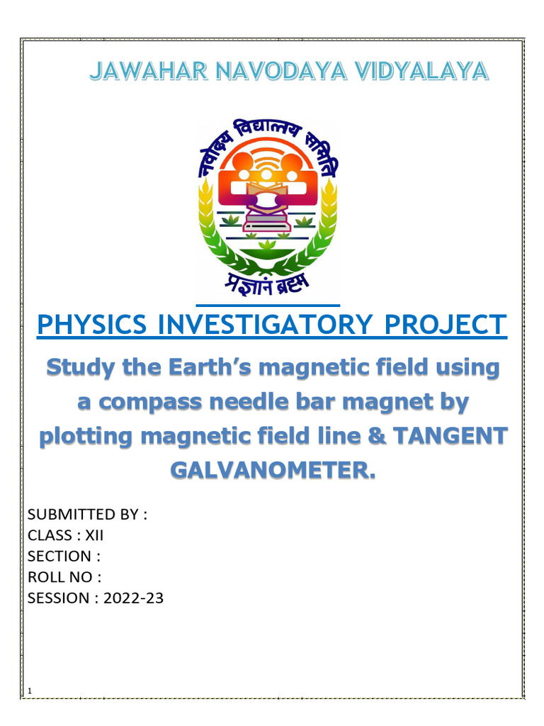 Earth's Magnetic Field - PHY | PDF | Earth's Magnetic Field | Materials ...
