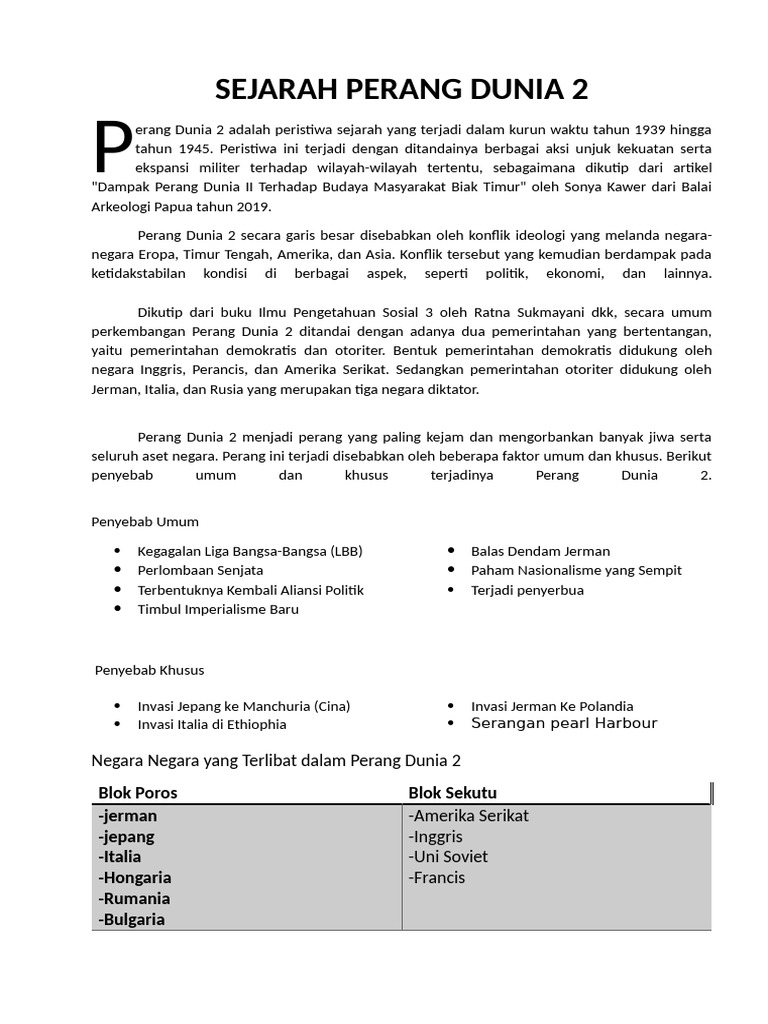 Sejarah Perang Dunia 2 Pdf