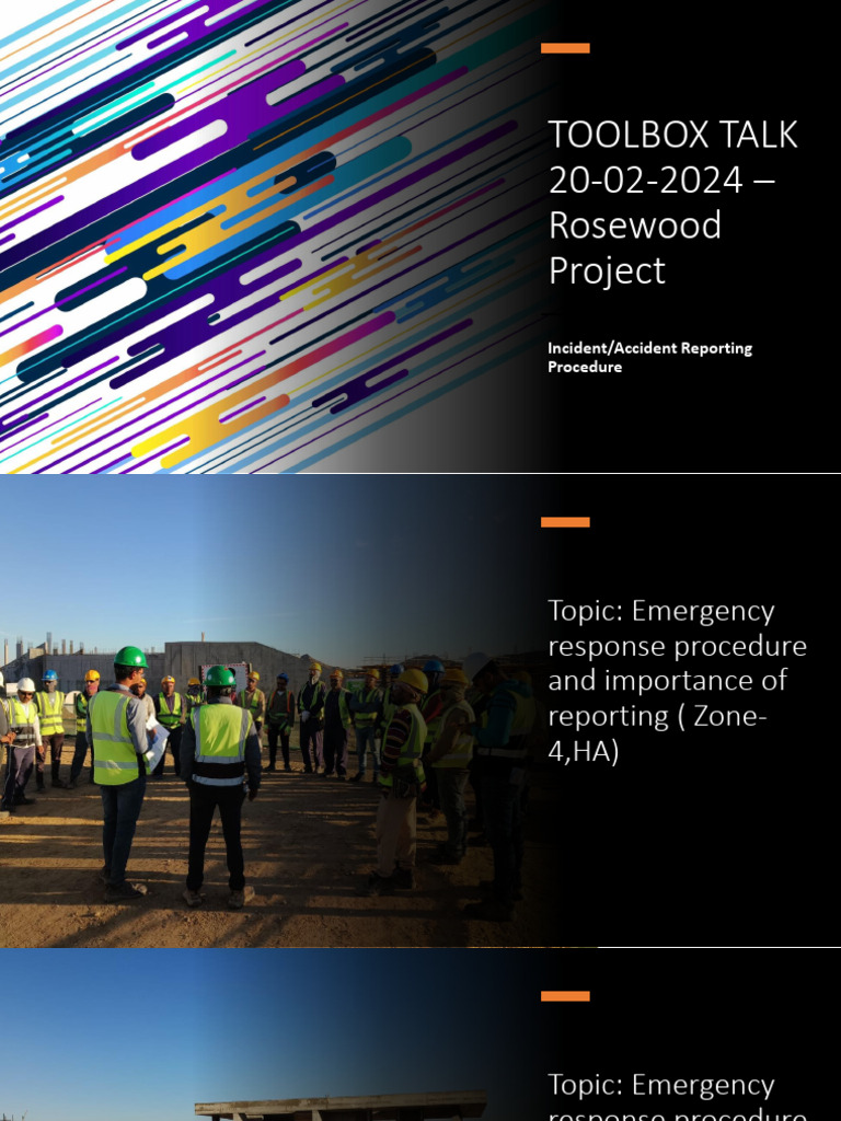 TOOLBOX TALK 20-02-2024 - Rosewood Project | PDF