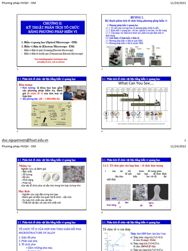 Ch2 2.1. Phuong phap hien vi quang hoc - OM 2022 | PDF