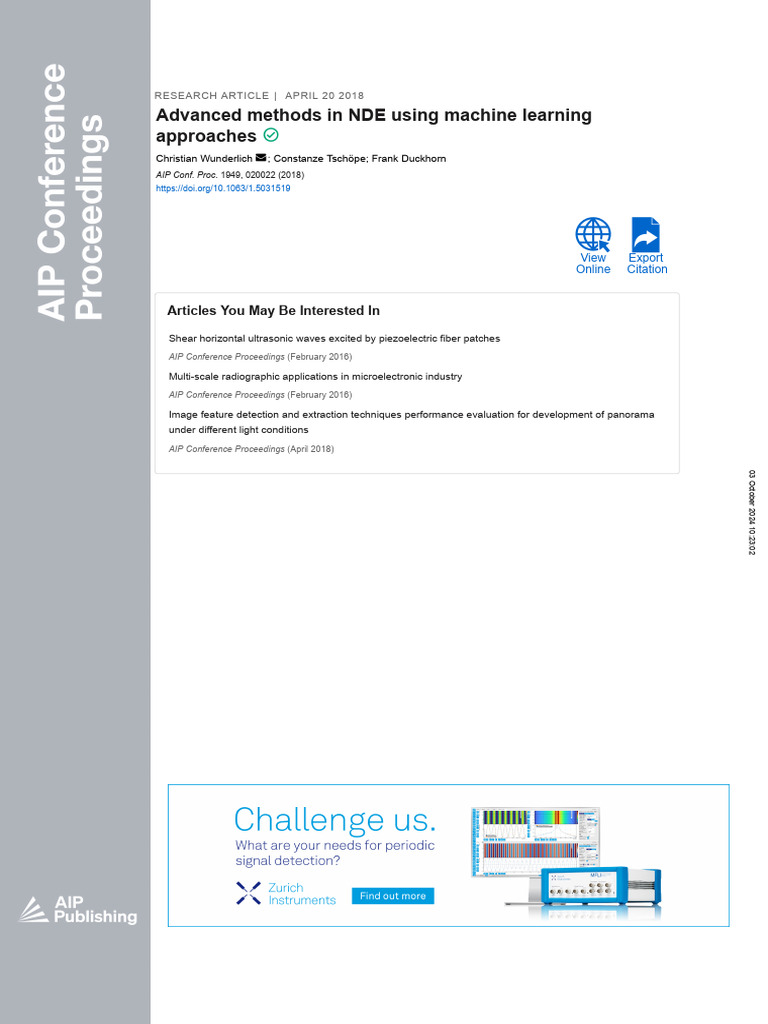 Advanced Methods in NDE Using Machine Learning | PDF | Machine Learning | Deep Learning