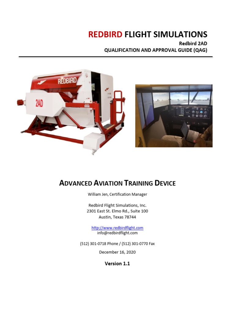 Signed 02-17-2021 Redbird 2AD DA20 AATD QAG | PDF | Cockpit | Aircraft