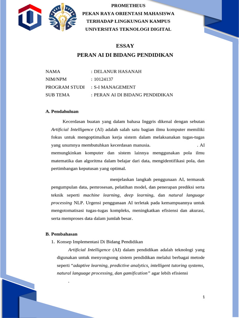 Essai Intelektika & Sikap Ai | PDF