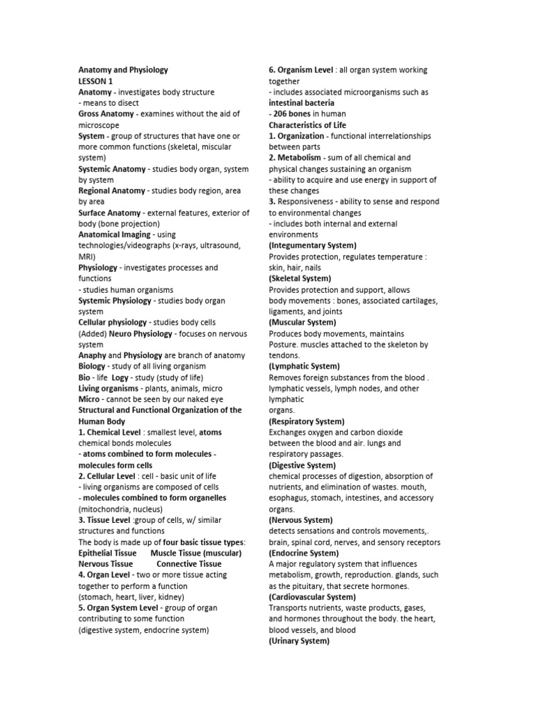 Anatomy and Physiology lab | PDF | Skin | Anatomical Terms Of Location