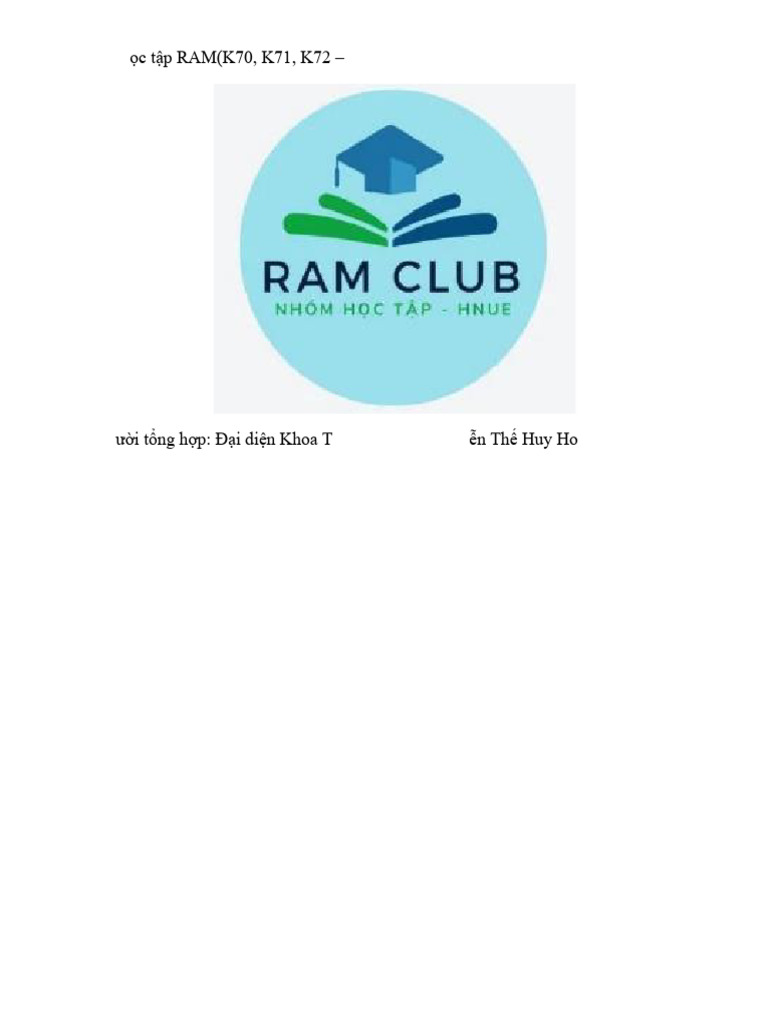 Nhóm học tập RAM (K70, K71, K72 - HNUE) | PDF