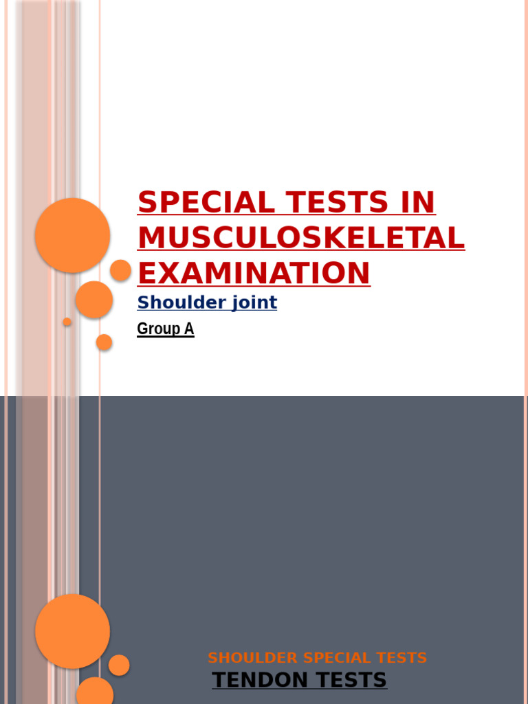 Special Tests in Musculoskeletal Examination | PDF | Anatomical Terms ...