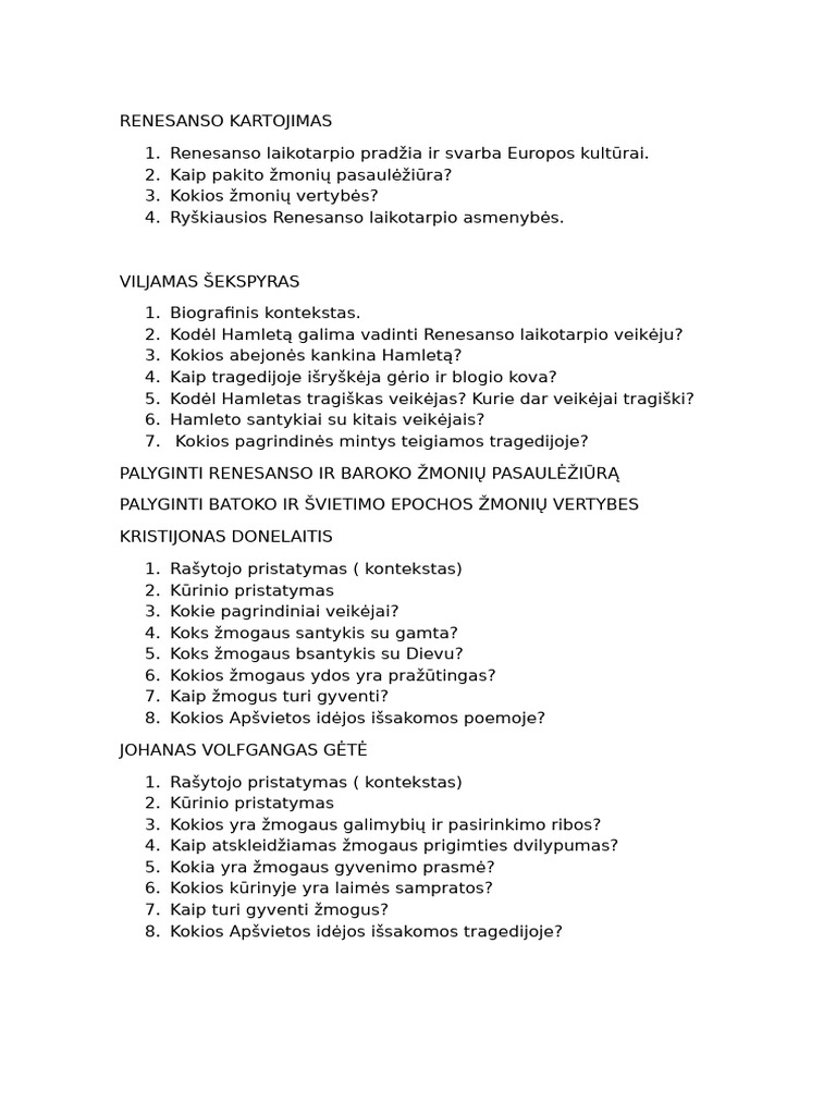 Kartojimas Renesansas-Apsvieta | PDF