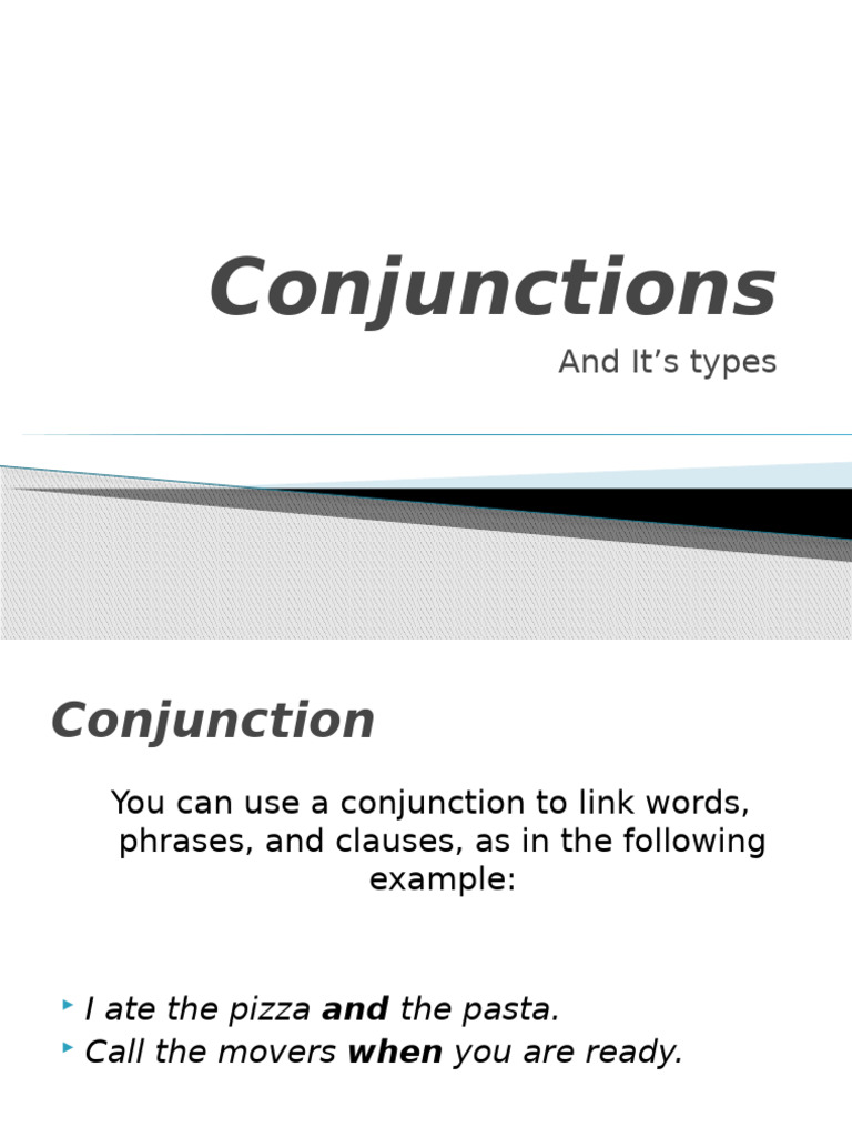 Conjunctions and Its Types Presentation | PDF | Clause | Semantics
