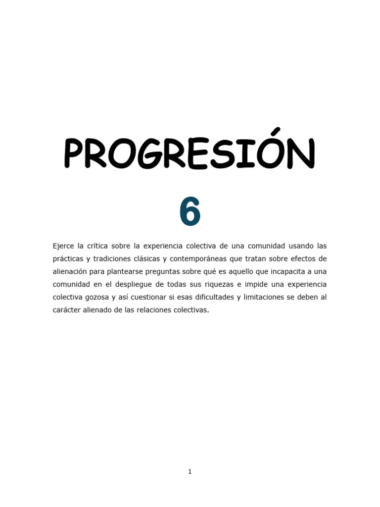 Actividades - Progresión 6 | PDF | marxismo | La teoría de la ...