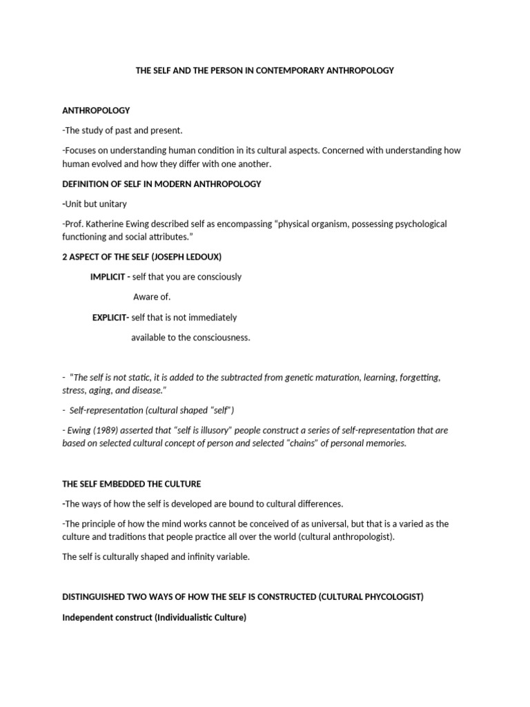 Understanding The Self 1 | PDF