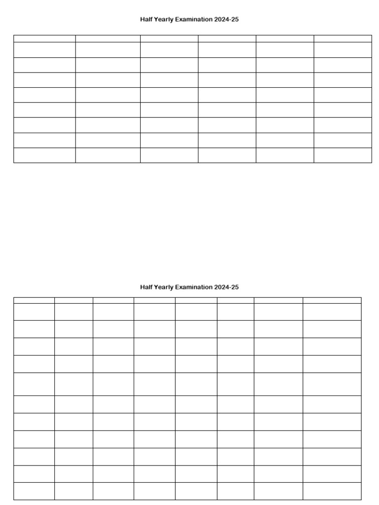 Half Yearly Timetable 2024-25 | PDF | Science