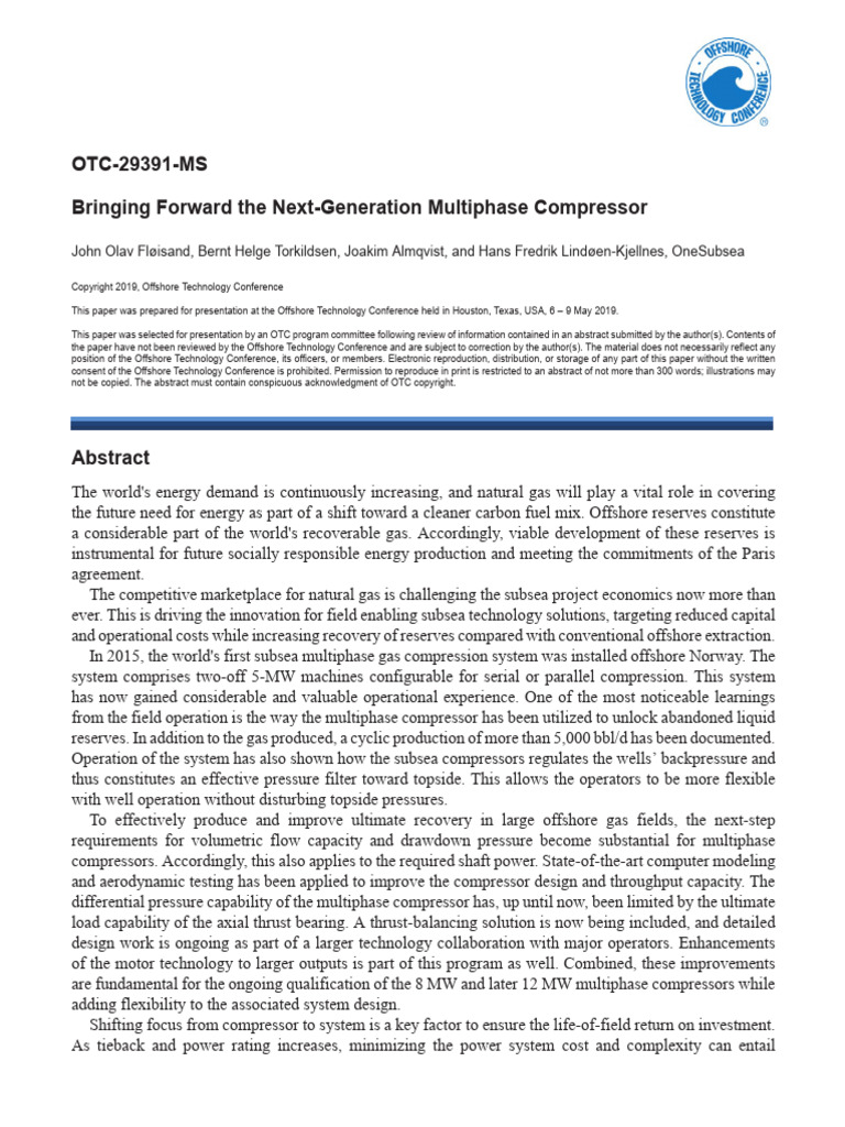 OTC-29391-MS Bringing Forward The Next-Generation Multiphase Compressor ...