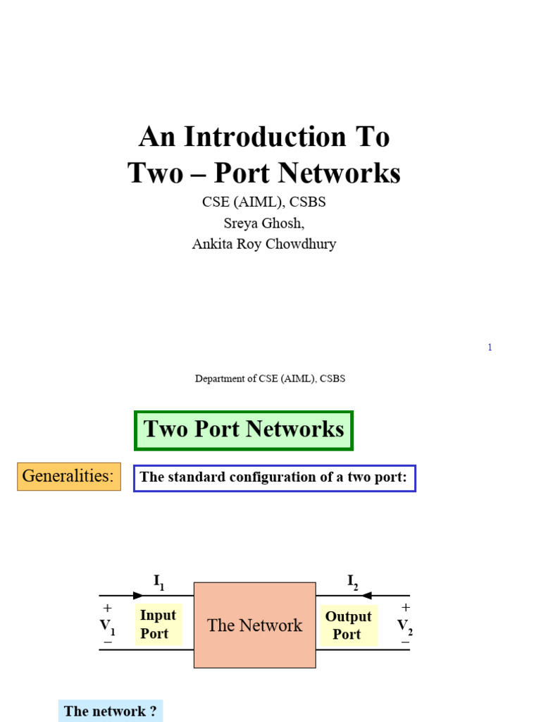 An Introduction To Two Port Network | PDF | Amplifier | Electricity
