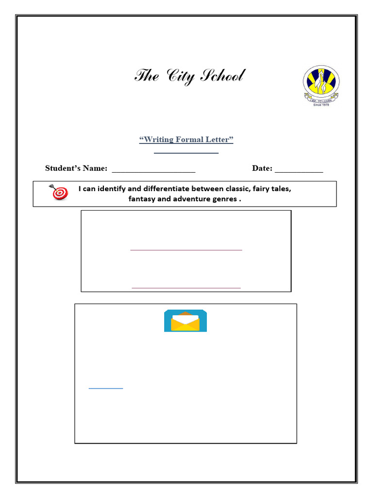 Class 6 English: Writing Formal Letters | PDF | English Language ...