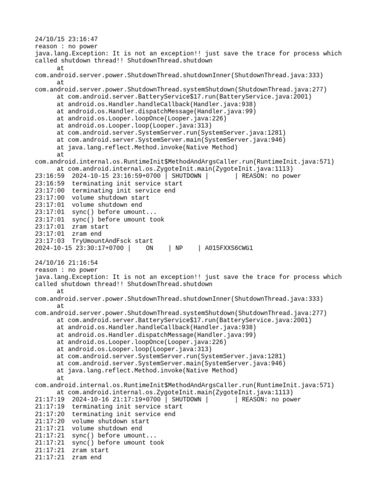 Power Off Reset Reason Backup | PDF | Java (Programming Language ...