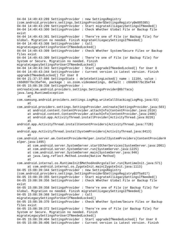 Settings Provider Pdf Java Programming Language Backup