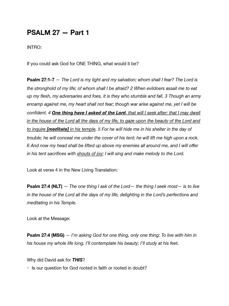 Psalm 27 | PDF
