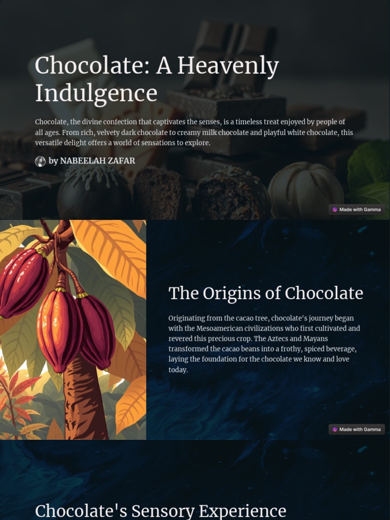 Chocolate A Heavenly Indulgence | PDF | Chocolate | Cocoa Bean