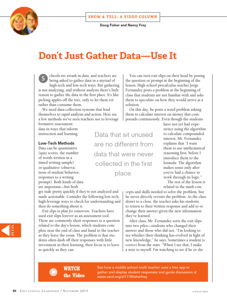 Dont Just Gather Data Use It | PDF | Data