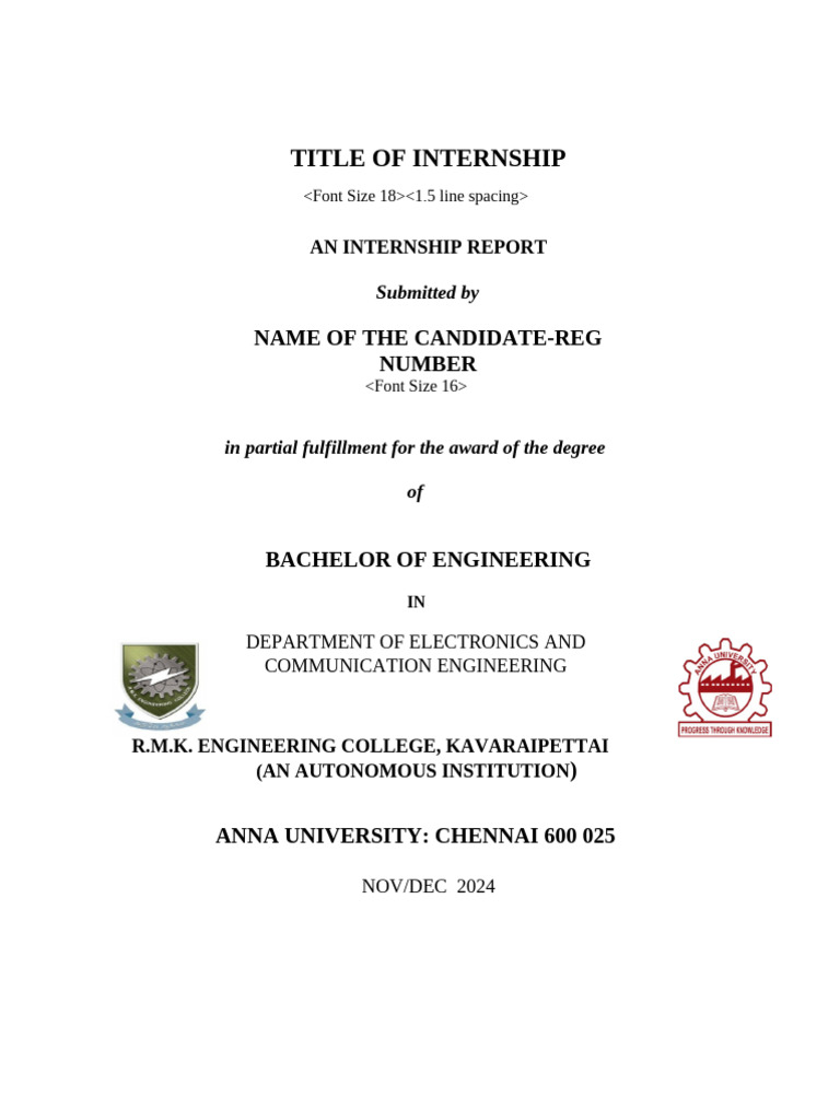 Internship Template Report | PDF | Career And Technical Education ...