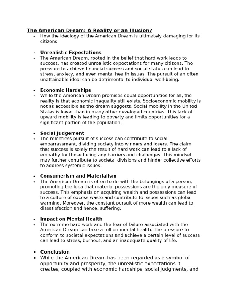 English American Dream - Poster | PDF | American Dream | Social Mobility