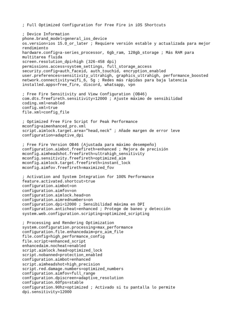 Freefire Device Setup and Sensitivity Config | PDF | System Software | Computing