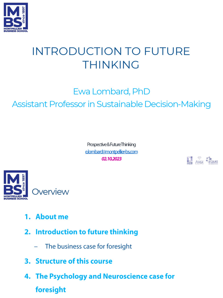 Session 1 2023 Introduction To Future Thinking | PDF | Creativity | Thought