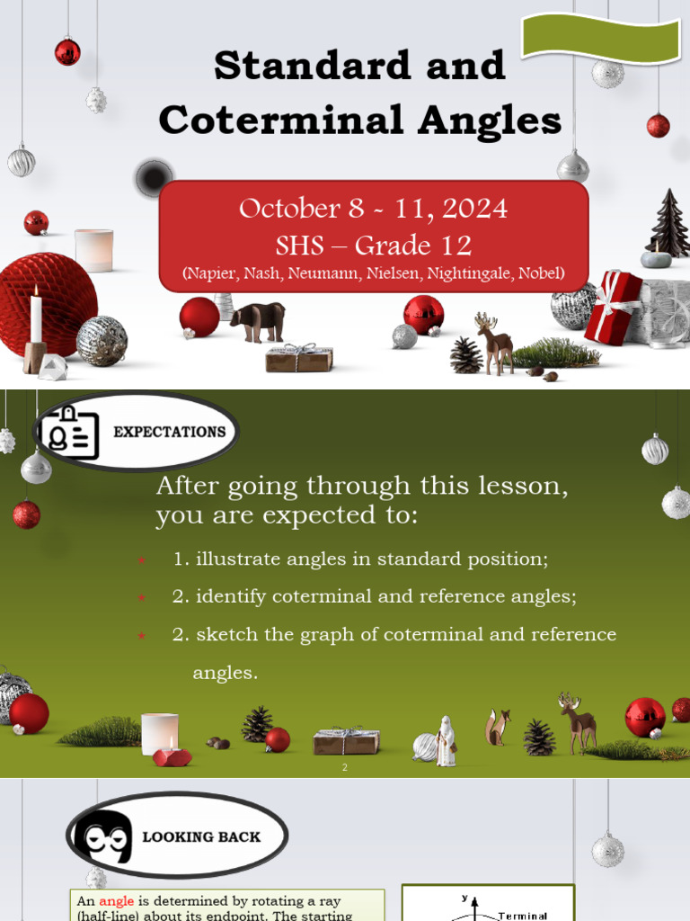 Standard and Coterminal Angles Guide | PDF | Angle | Classical Geometry