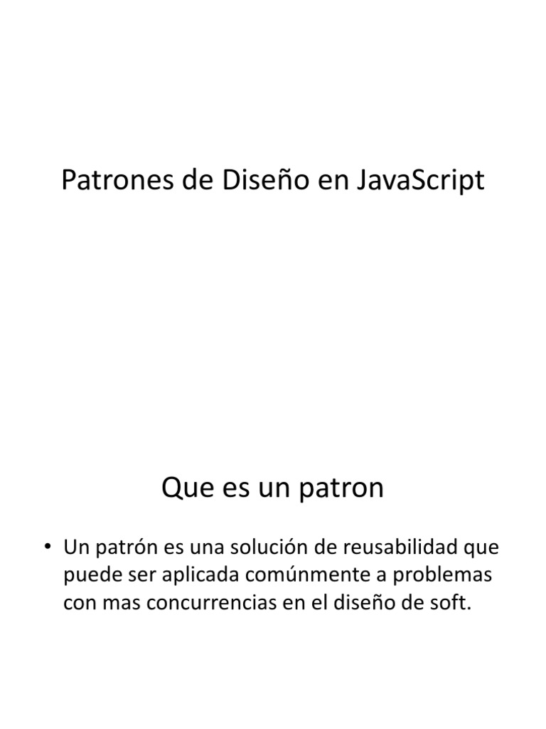 Patrones de Diseño en JavaScript | PDF | Crecimiento personal y profesional