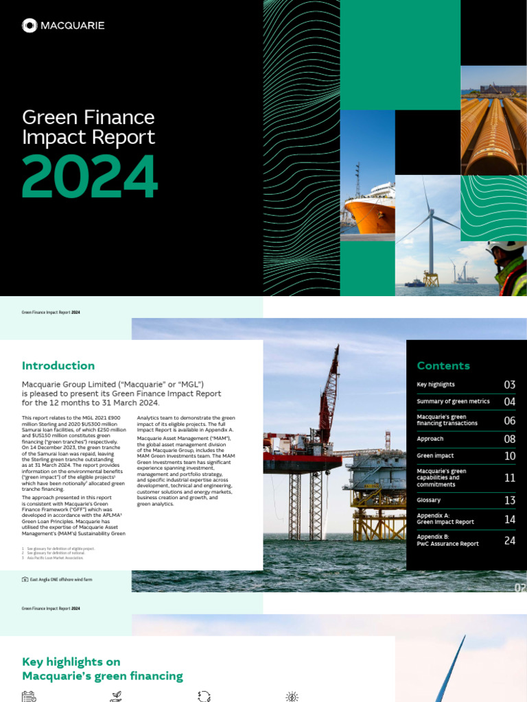 Green Finance Impact Report 2024 | PDF | Emission Intensity | Life ...