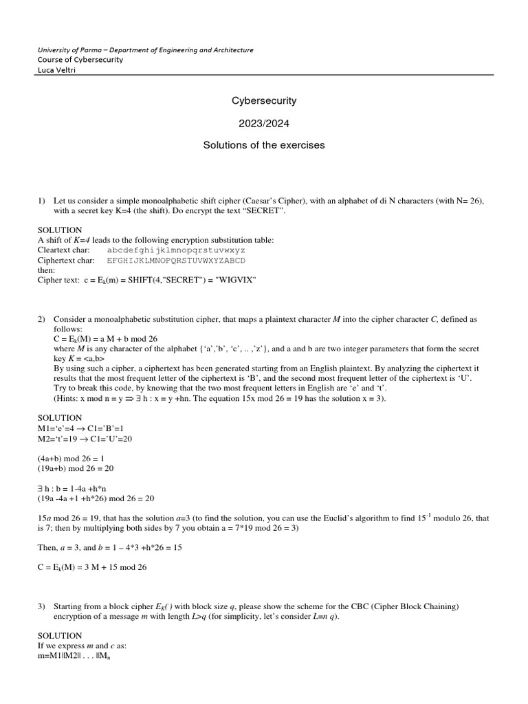 CS-solved_exercises | PDF | Key (Cryptography) | Encryption CS-solved_exercises | PDF | Key (Cryptography) | Encryption