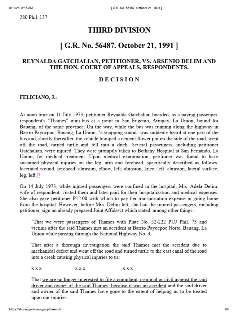 Gatchalian vs. Court of Appeals, Et Al. | PDF | Damages | Complaint