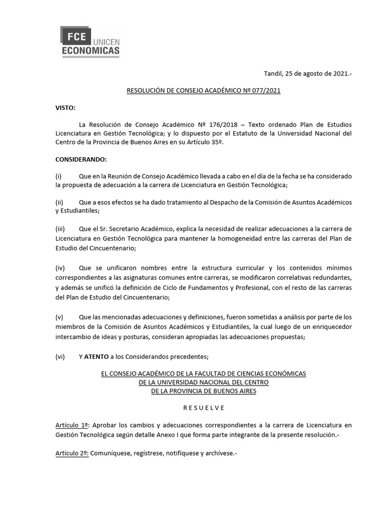 Rca No077-2021. LGT | PDF | Contabilidad | Macroeconómica