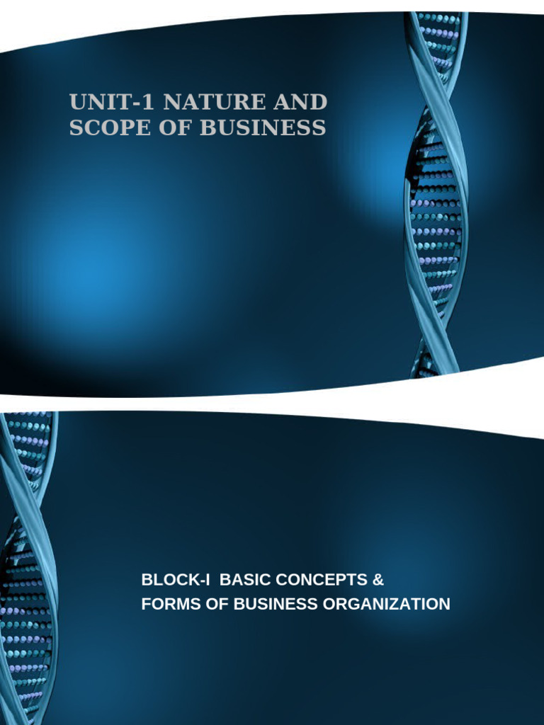 Unit 1 - Nature and Scope of Business | PDF | Economics | Commerce