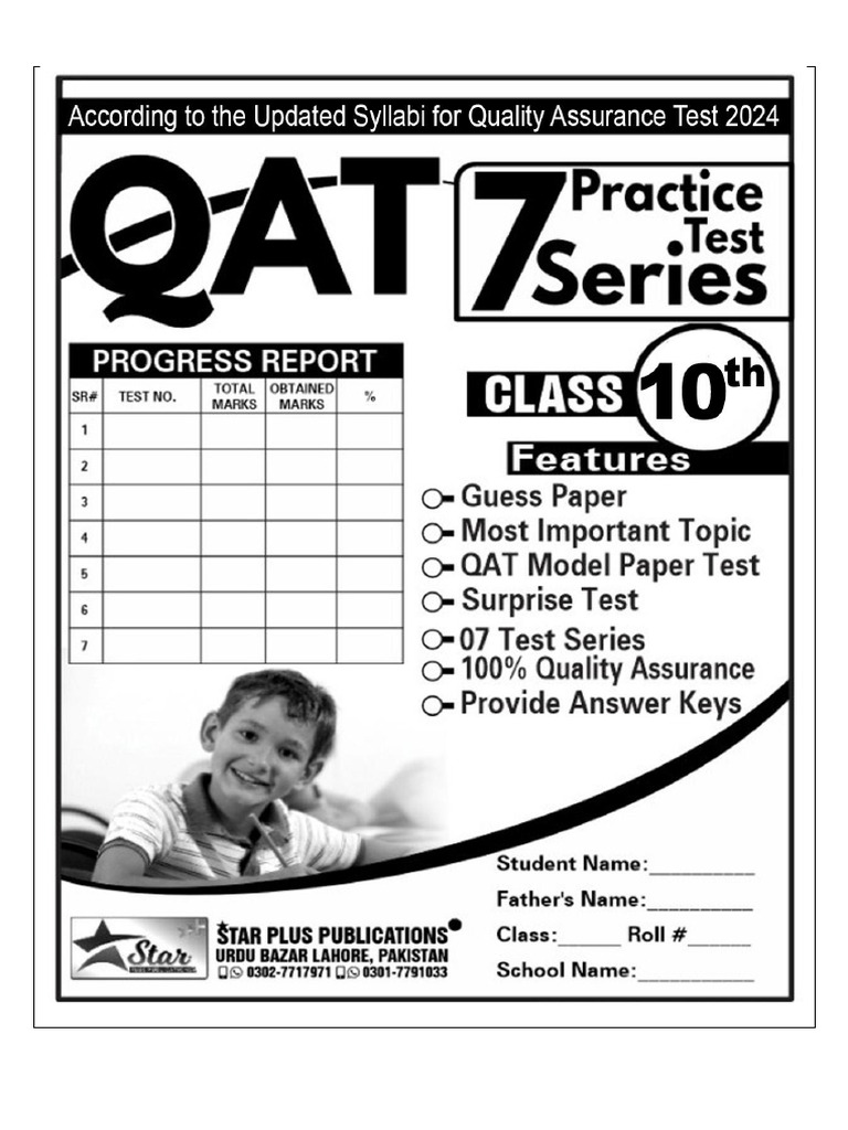Class 10 Qat 7 Test Series Sample | PDF