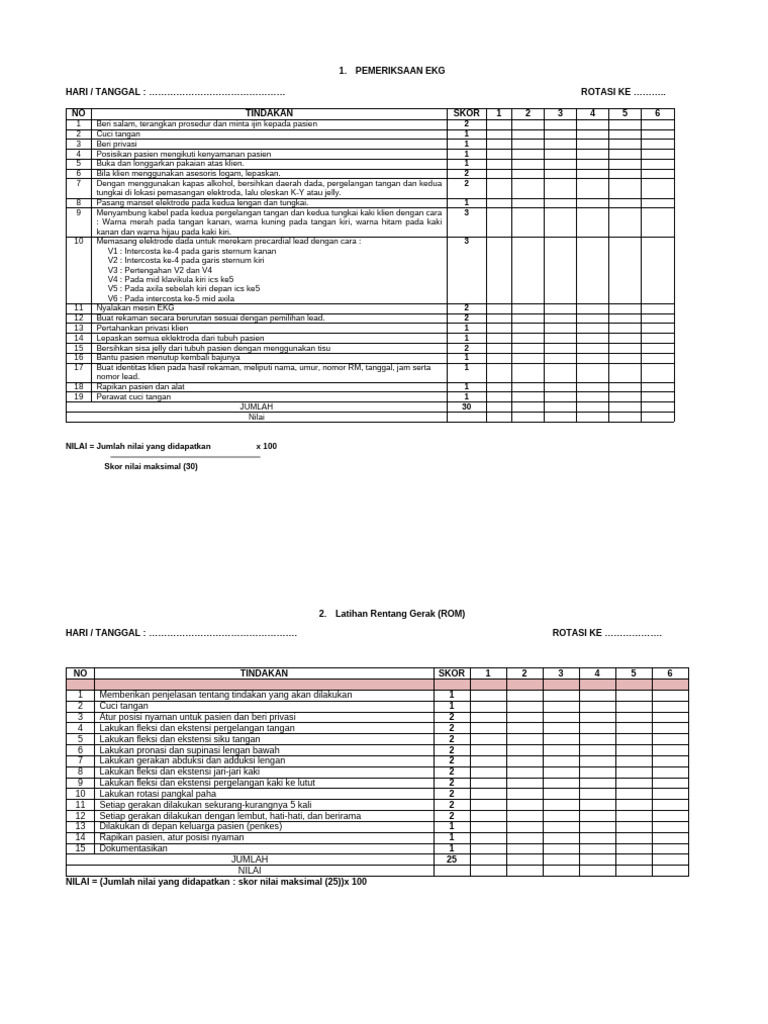 Check List Osce Tk4 Jan 23 | PDF