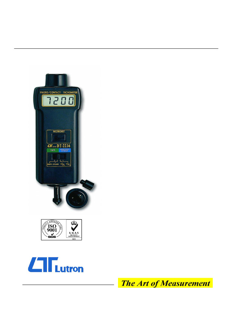 lutron_dt-2236_photo_contact_tachometer_data_sheet | PDF | Automotive ...