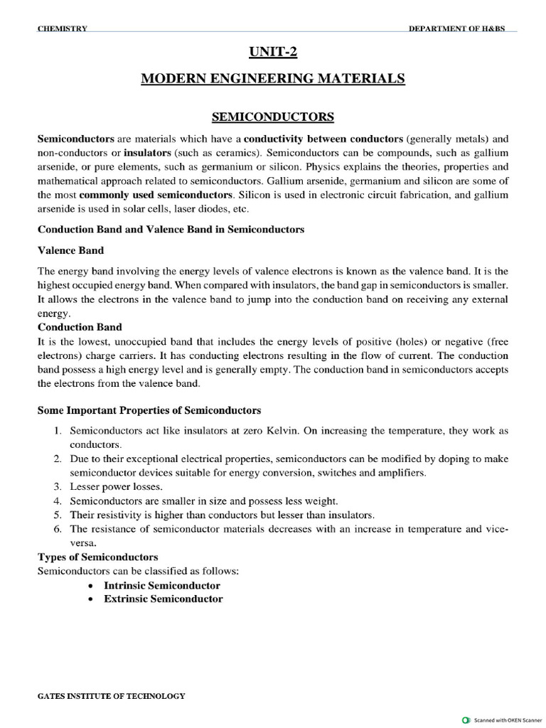 Unit-2 Modern Engineering Materials | PDF