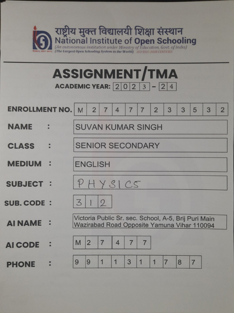 Physics Tma | PDF