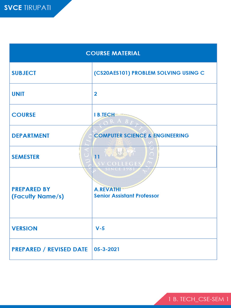PSC Unit 2 | PDF | Control Flow | Computer Programming