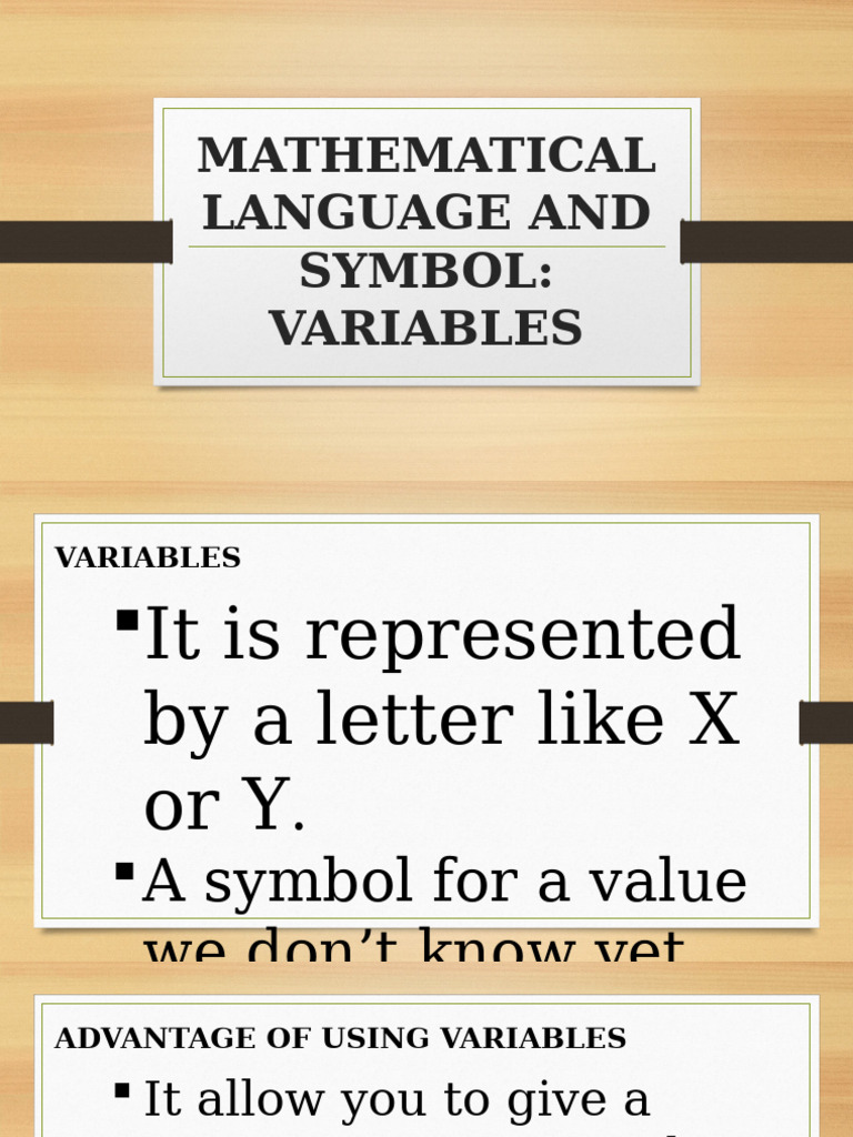 Mathematical Language and Symbol | PDF