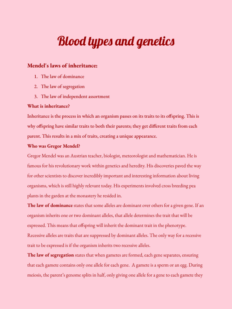 Blood Types and Genetics-2 | PDF | Dominance (Genetics) | Blood Type