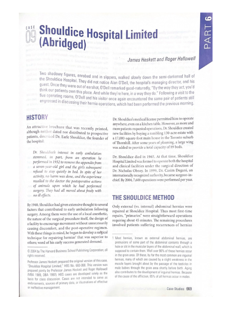 Shouldice Hospital Limited | PDF