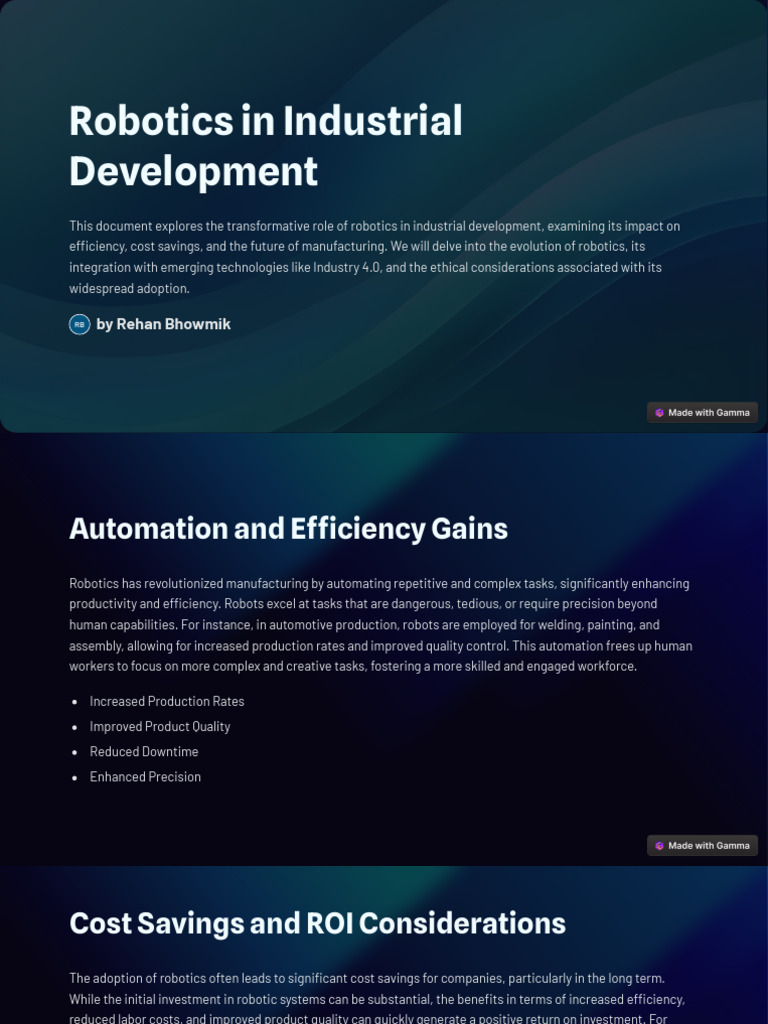 Robotics in Industrial Development | PDF | Robot | Robotics