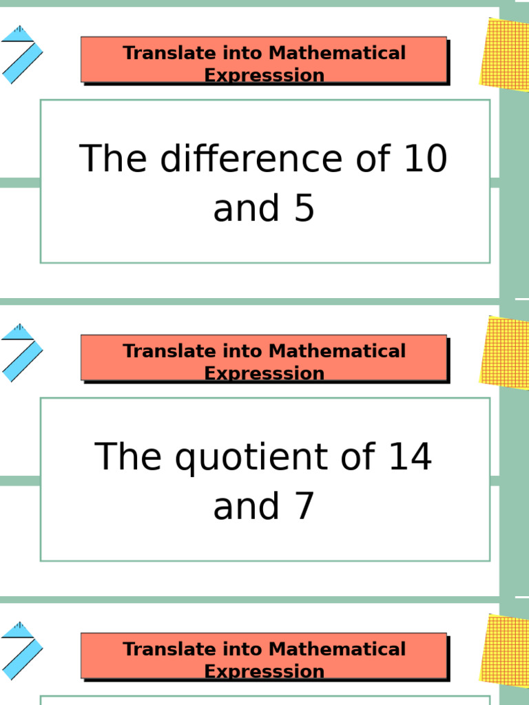 Translate Into Mathematical Expresssion 20240926 132229 0000 | PDF