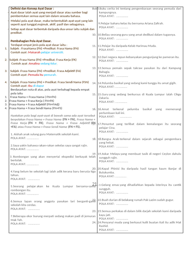 Pola Ayat (Latihan) | PDF