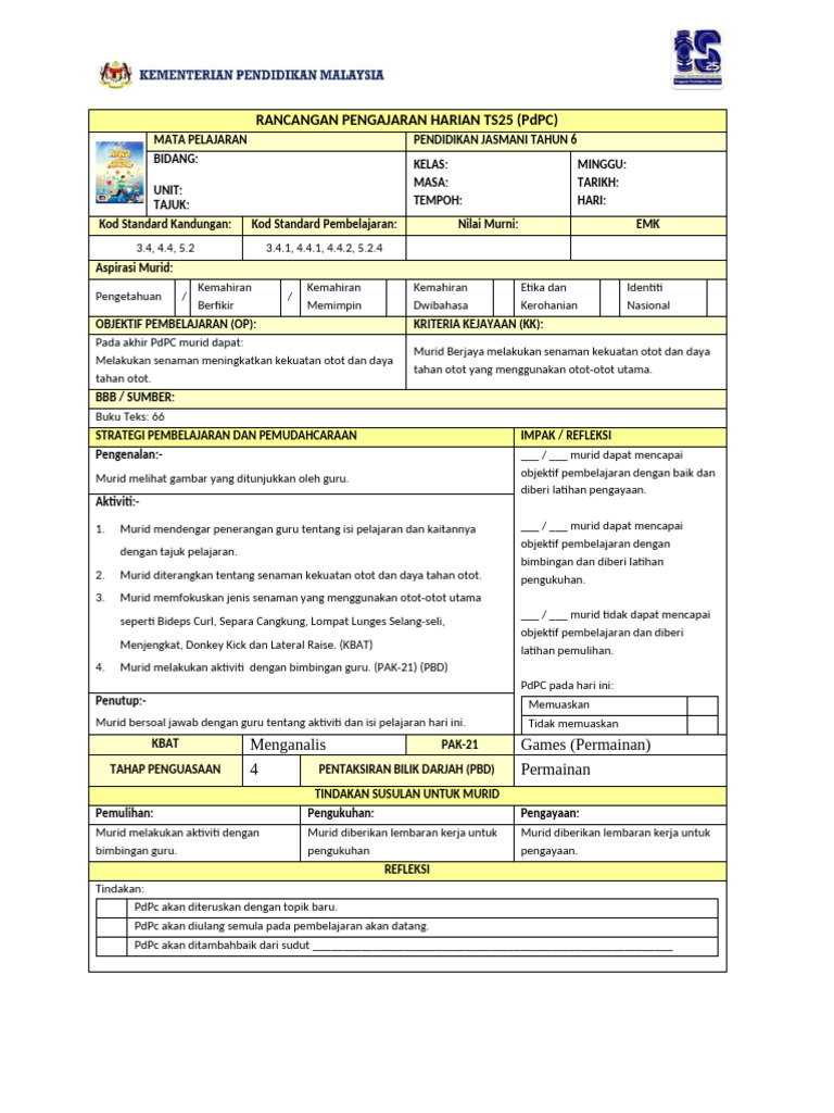 RPH PJ THN 6 TS25 | PDF