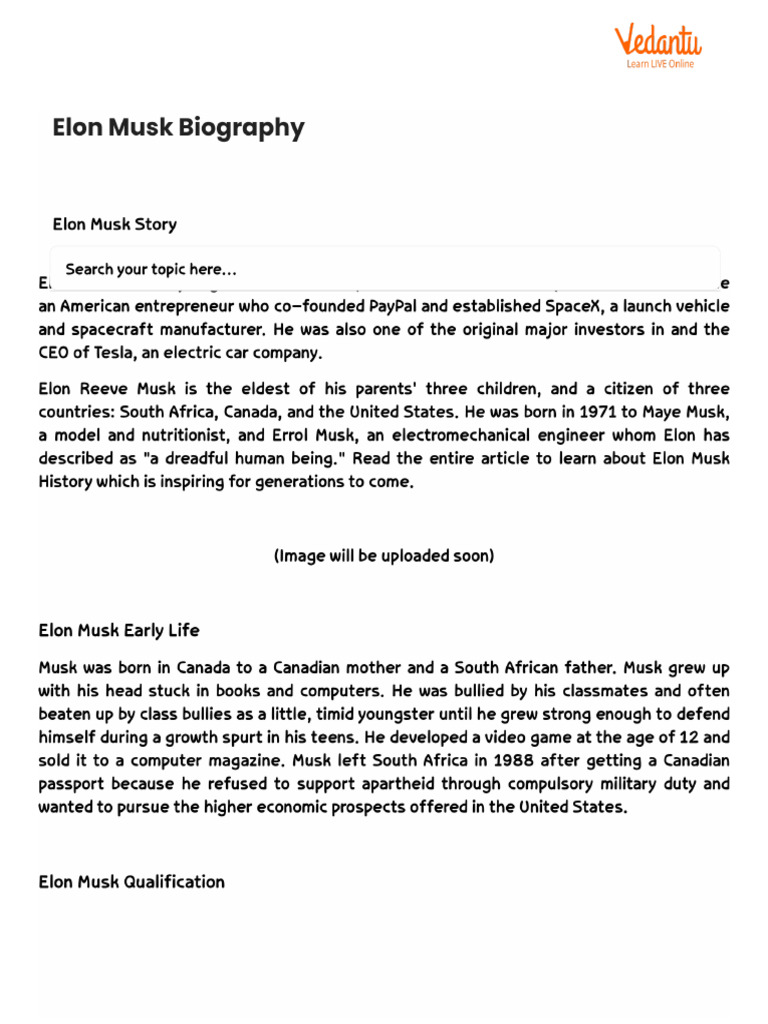 Elon Musk Biography | PDF
