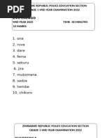 Grade 2 Shona Mutinhimira 2025 | PDF