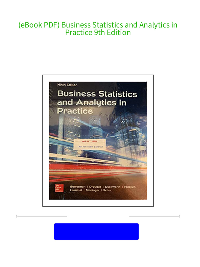(Ebook PDF) Business Statistics and Analytics in Practice 9Th Edition | PDF | Analytics
